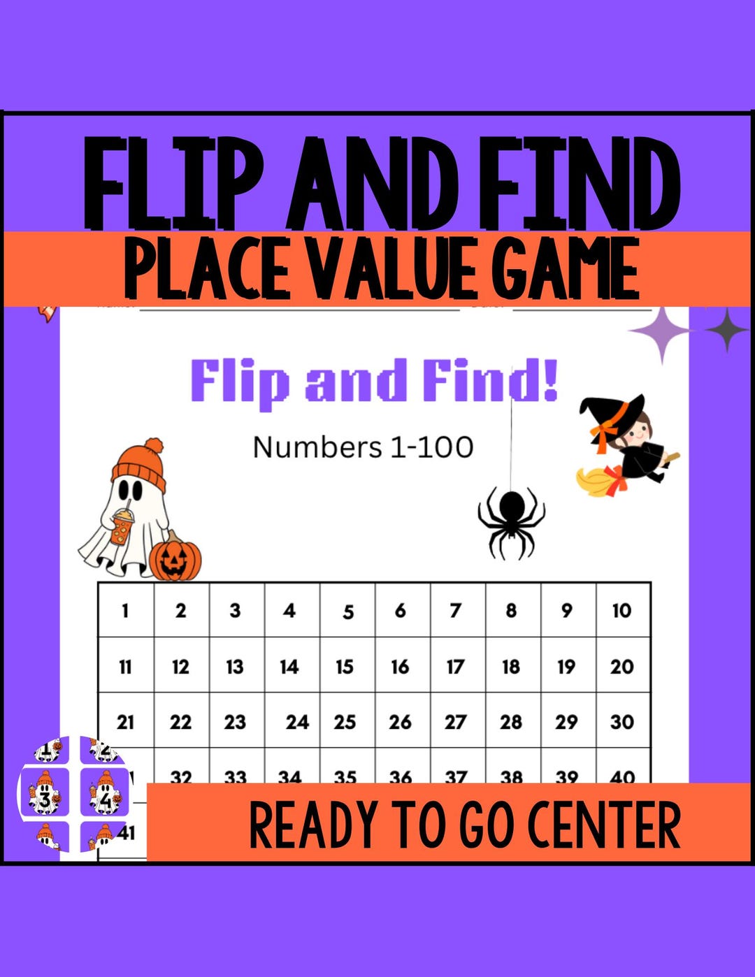 Halloween Fun Flip and Find Place Value Math Game - Etsy