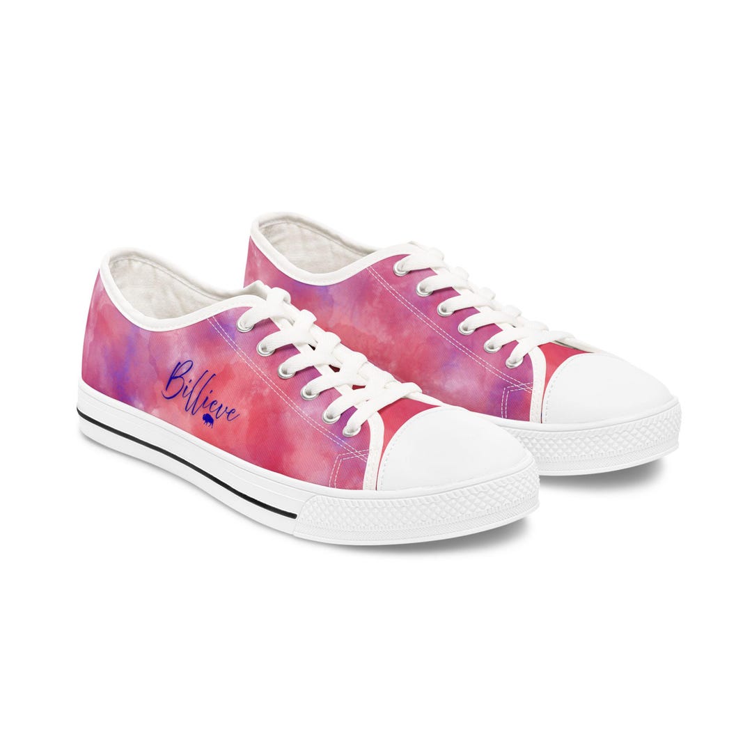 Red Watercolor "billieve" Low Top Sneakers Buffalo Inspirational Canvas ...