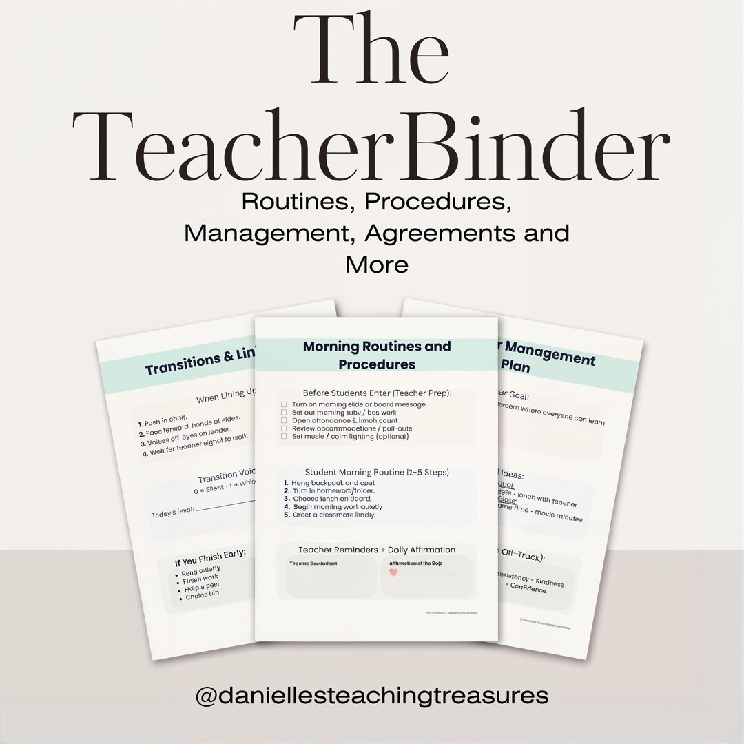 Classroom Management Binder: Teacher Routine & Procedure Guide (digital ...
