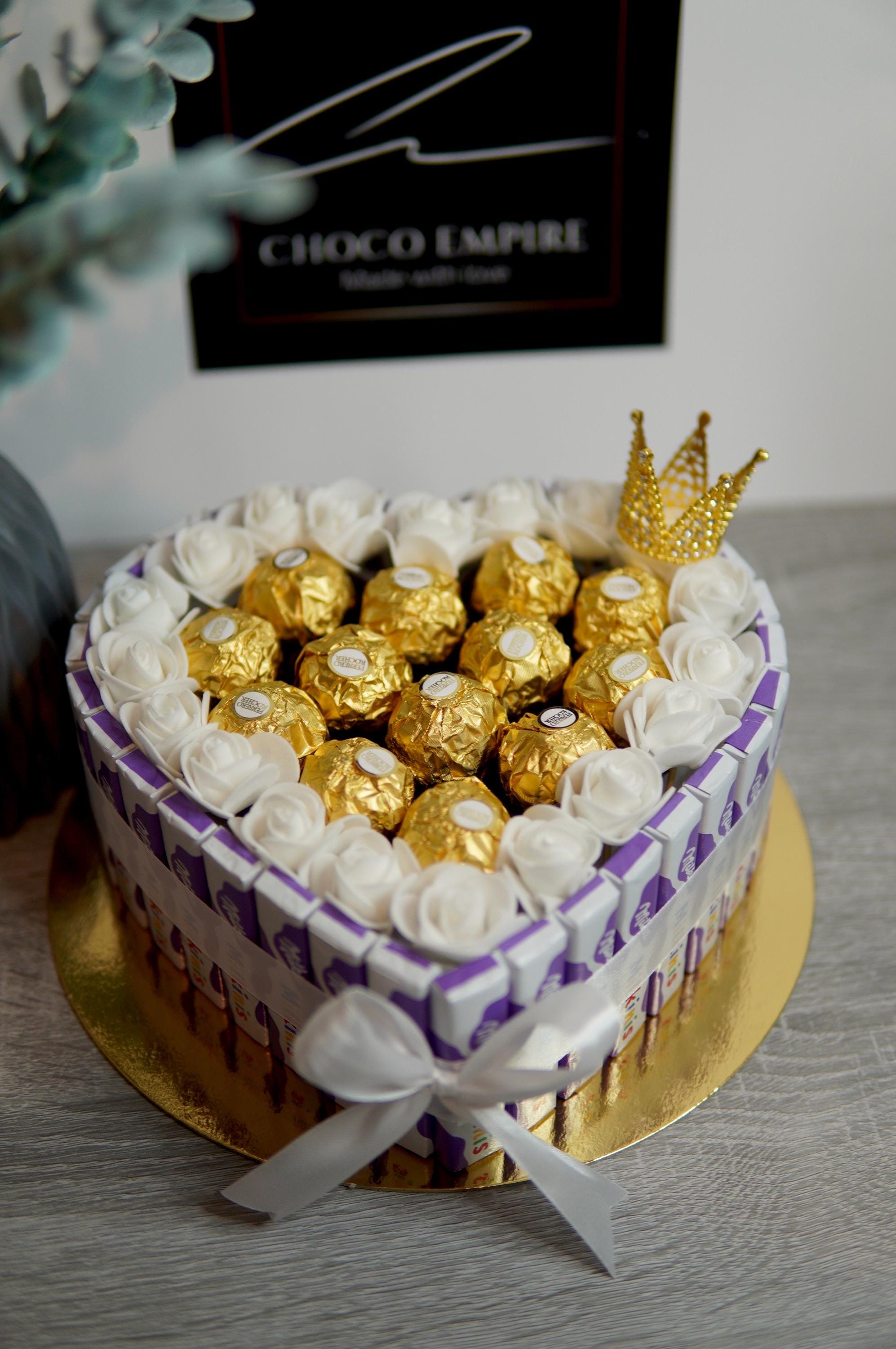 Goutez au reve alpin boite de chocolats Milka remplie de ferero rocher et de roses blanches mini couronne Cadeau pour vos proches Etsy France