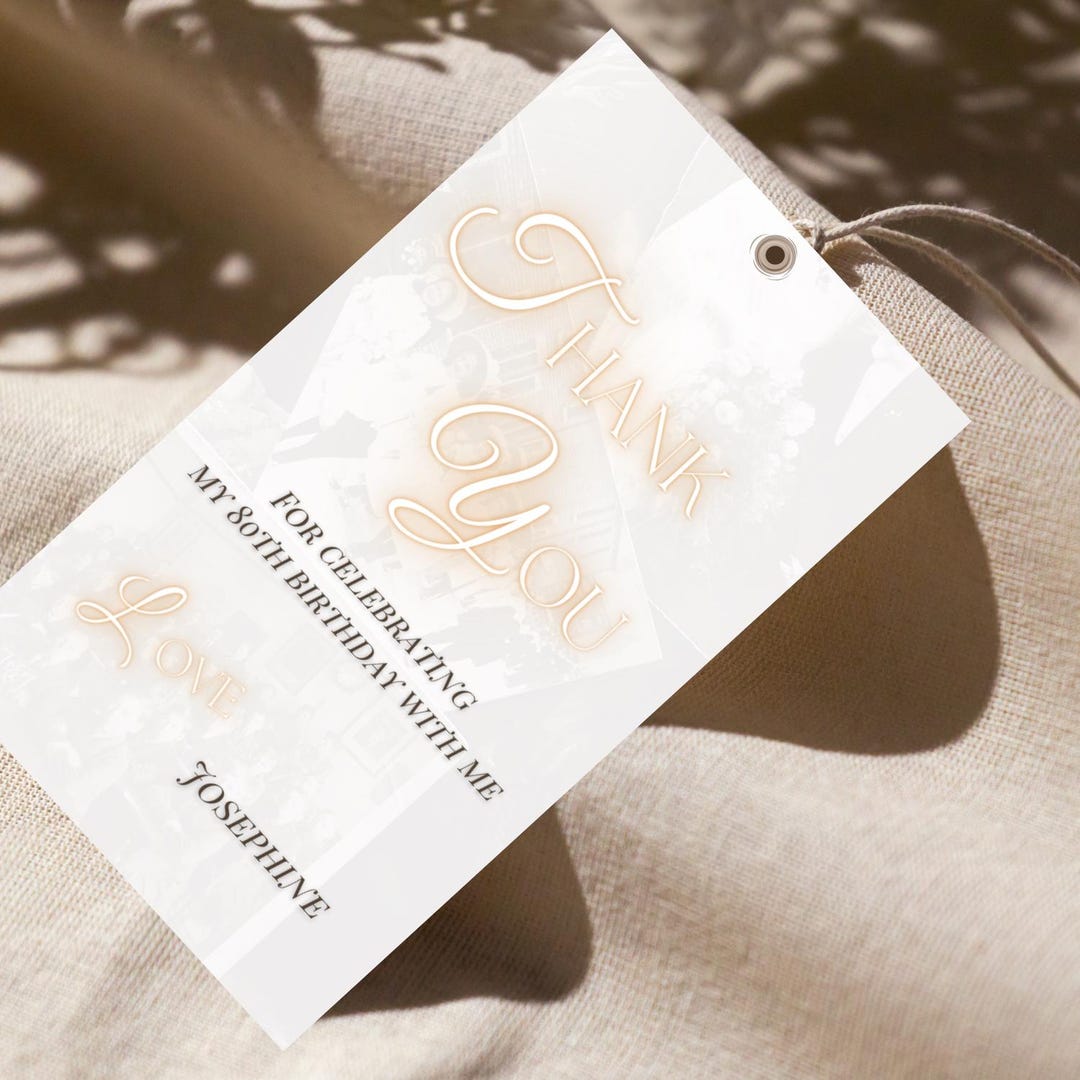 80th Birthday Thank You Label | 80th Birthday Decorations | 80th ...