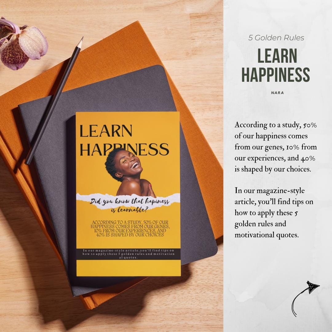 LEARN HAPPINESS / WORKBOOK / 5 Golden Rules - Etsy