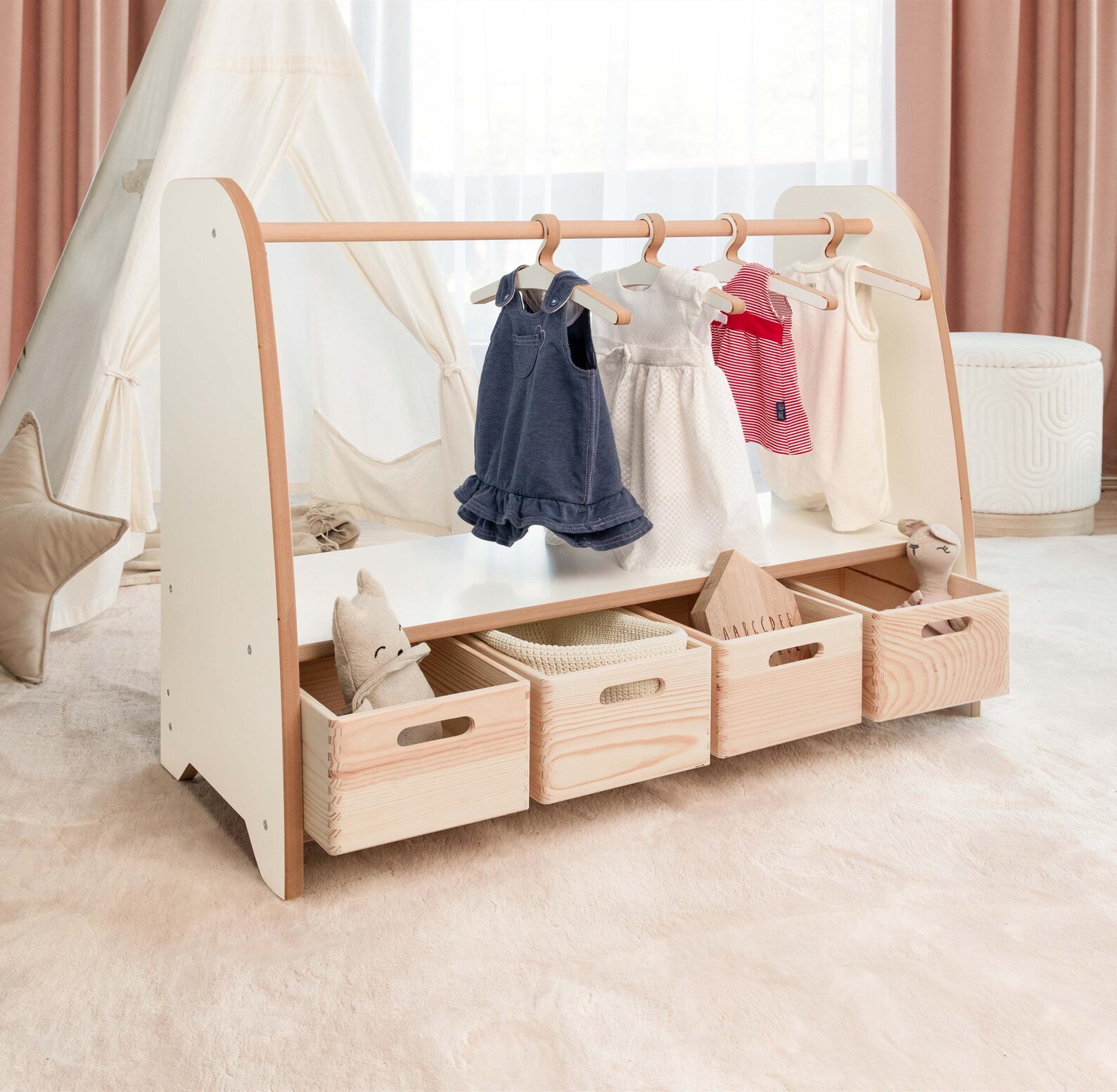 Children's Wardrobe, Kids' Clothes Rack, Child's Room Furniture ...