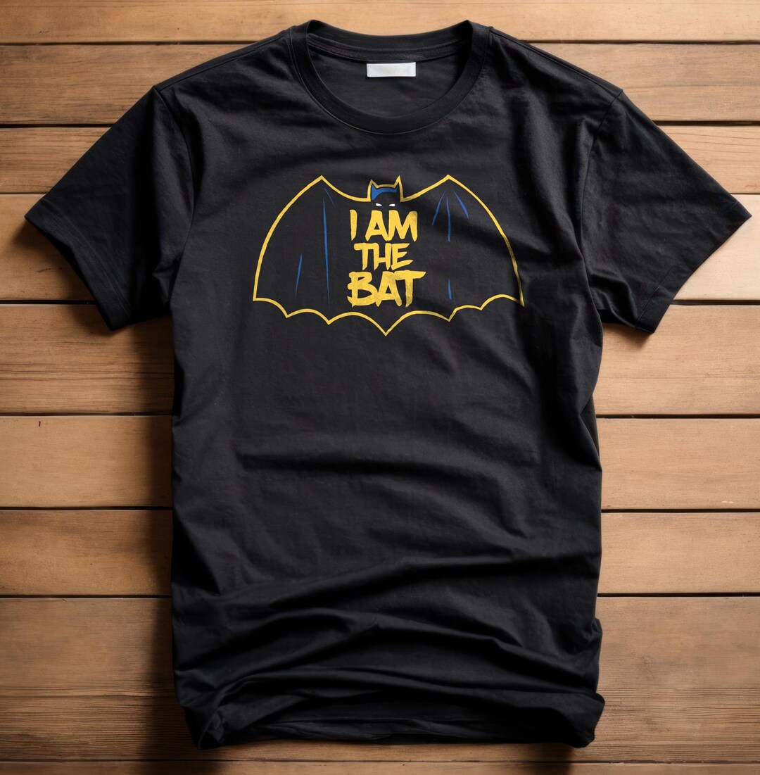 I Am the Bat T-shirt | Vintage Batman Graphic Tee, Comic Hero Tribute ...