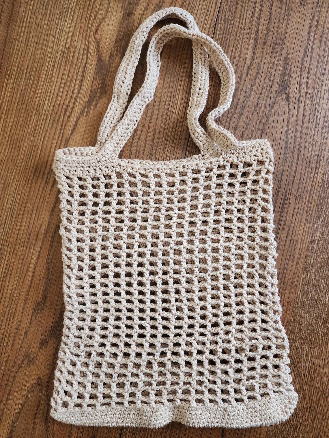 Crochet Mesh Market Bag Farmers Market Mesh Tote Handmade Cotton Net ...