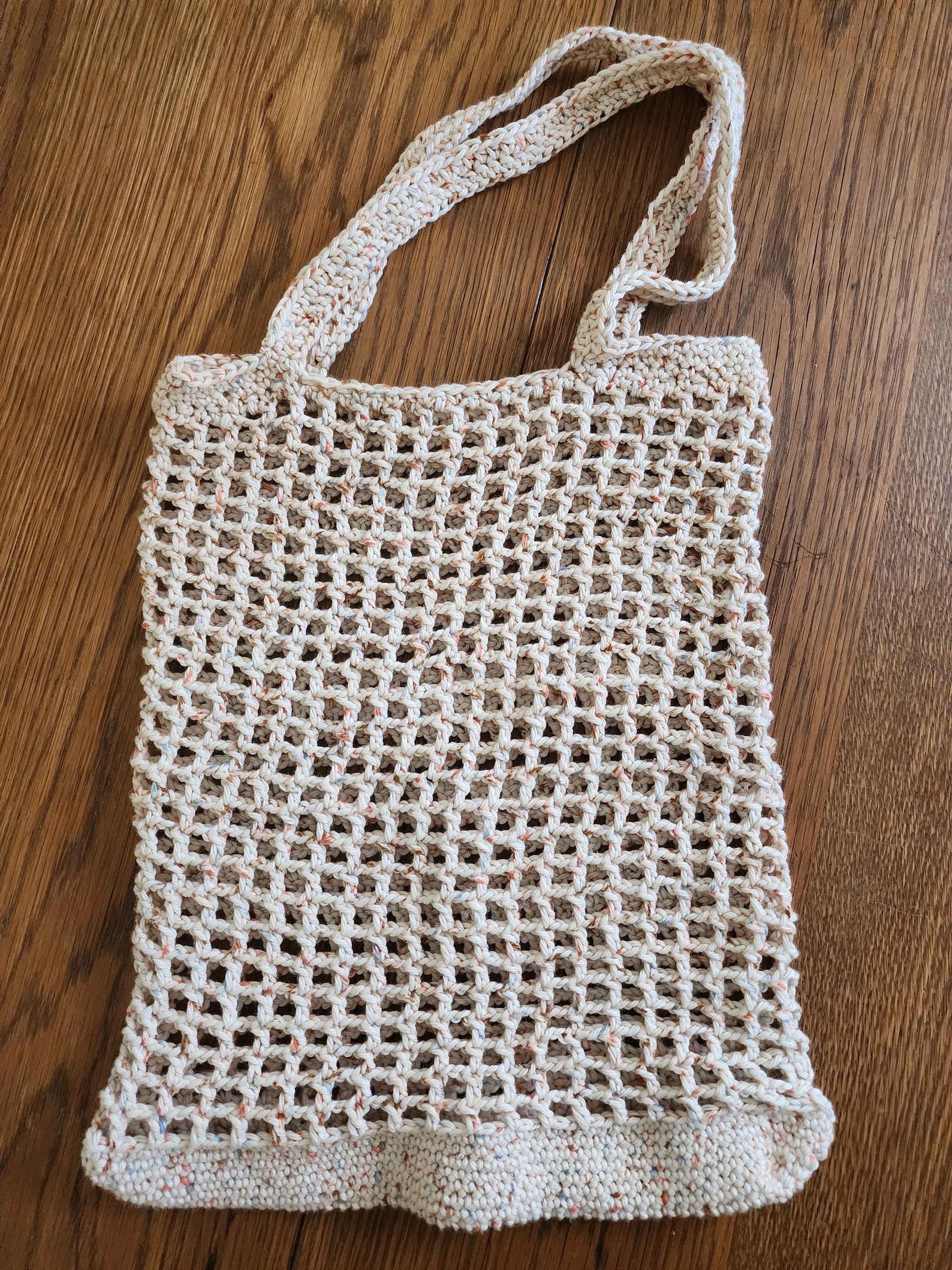 Crochet Mesh Market Bag Farmers Market Mesh Tote Handmade Cotton Net ...