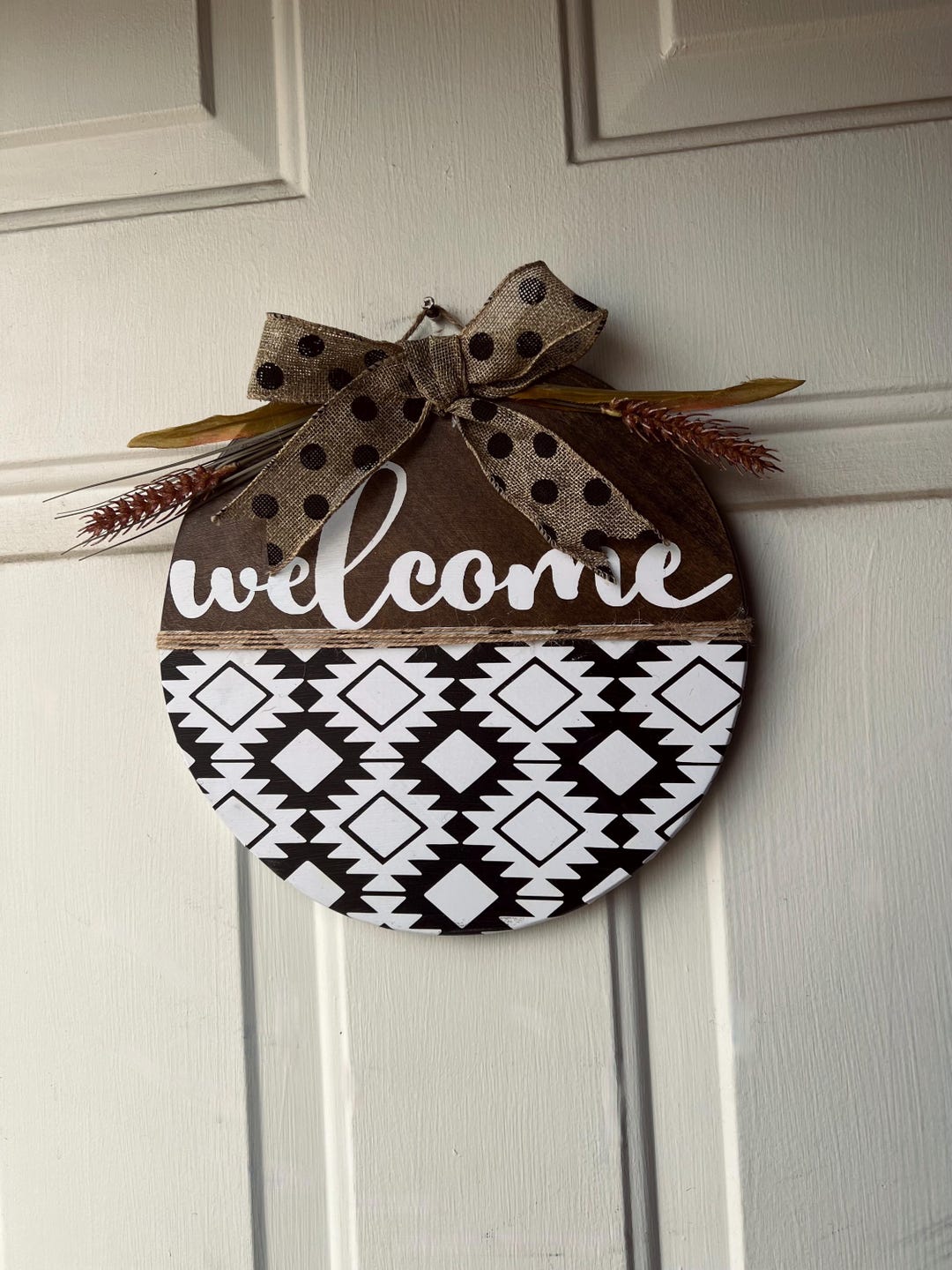 Aztec Farmhouse Handmade Door Hanger, Handmade Wooden Door Hanger ...