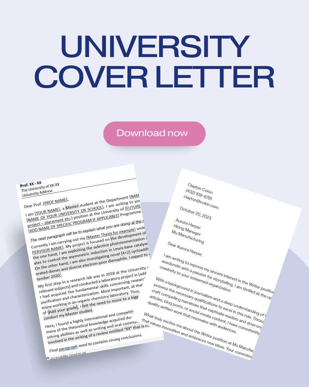 University Cover Letter Template Phd, Mres, Msci, Bsc Application Word ...