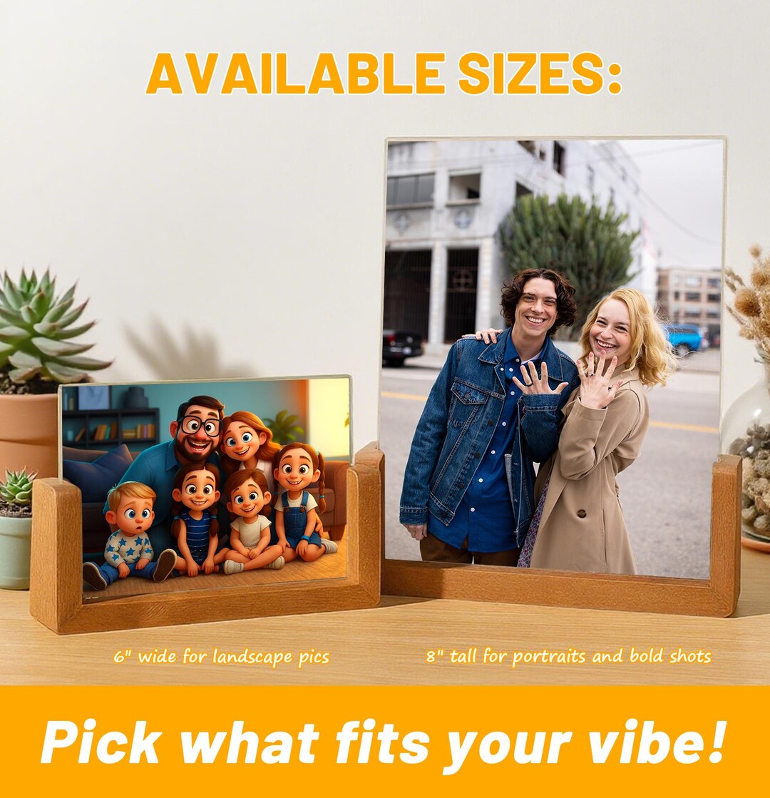 Pixar Style Family Portrait Custom Animated Photo Frame Personalized ...