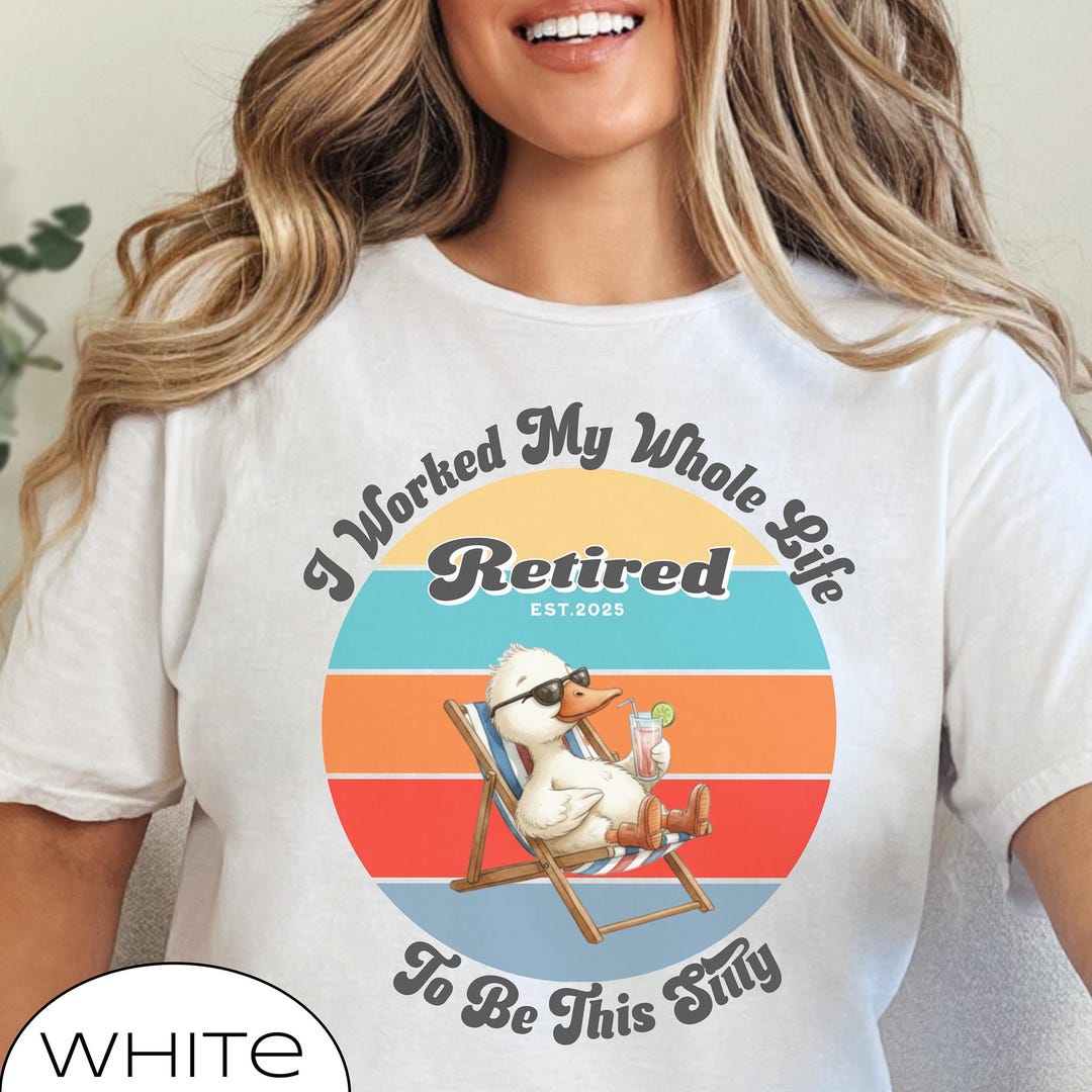 Funny Retirement Duck T-shirt, Vintage Sunset Retiree Gift - Etsy
