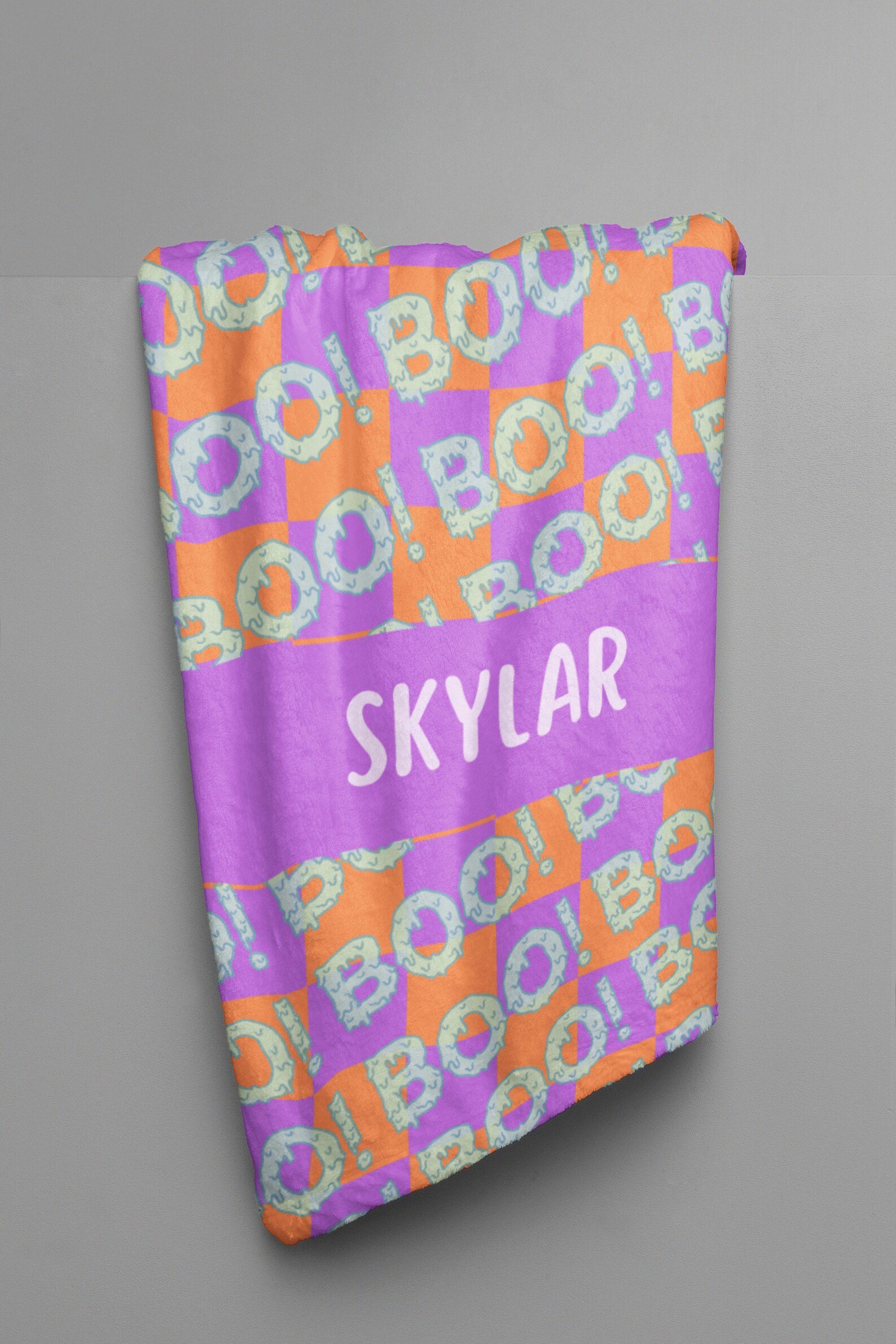 Custom Halloween Plush Blanket – "boo" Pattern, Personalized Gift - Etsy