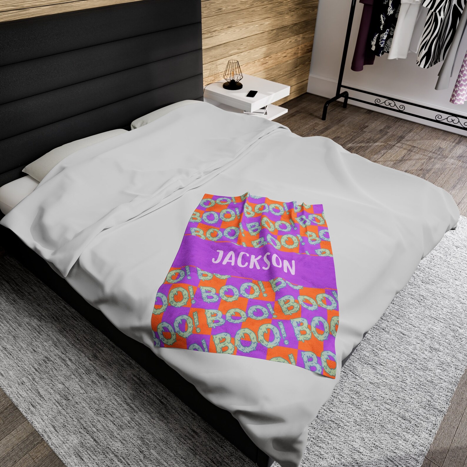 Customized Halloween Plush Blanket - Spooky and Boo Blanket for Kids ...