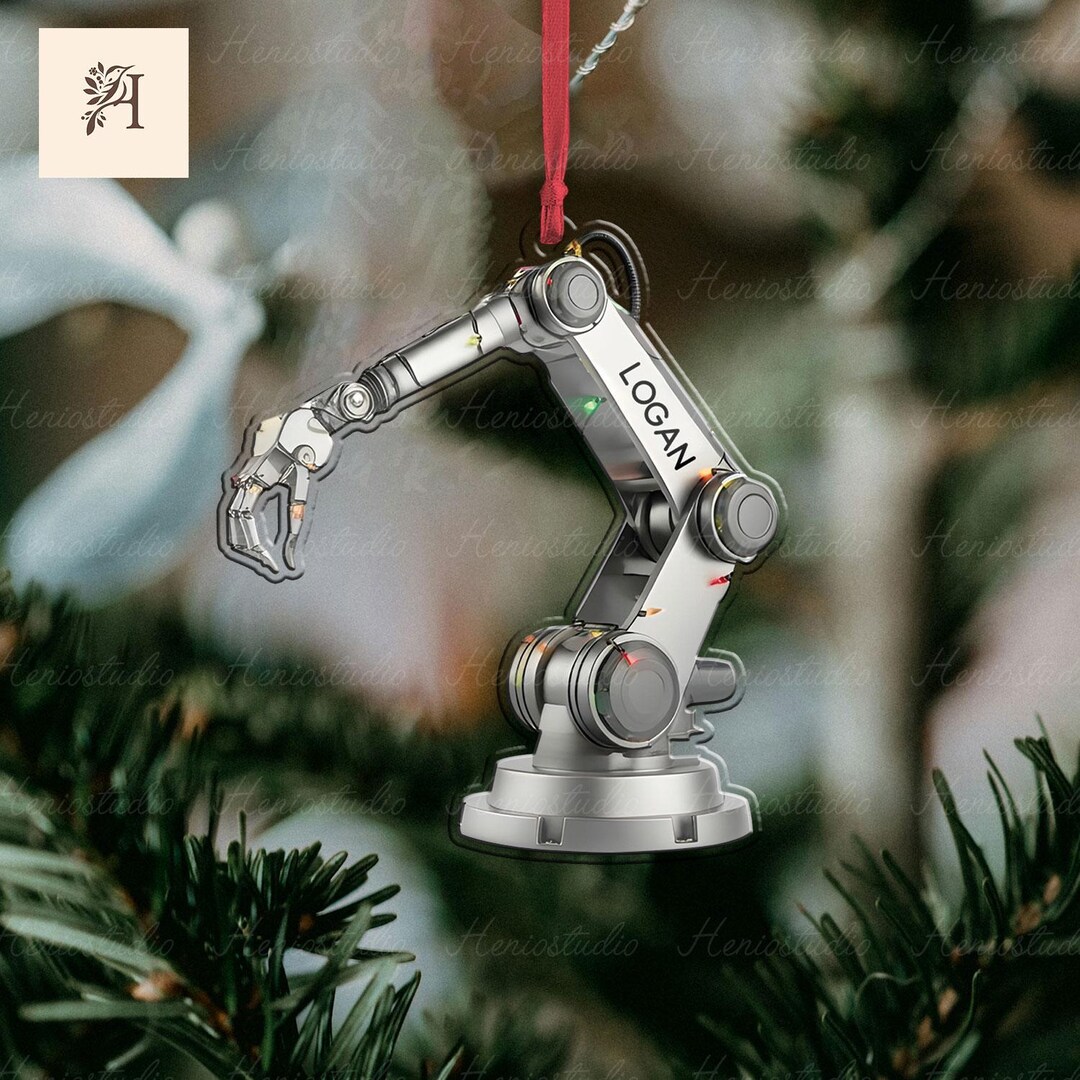 2D FLAT Personalized Industrial Robotic Christmas Ornament, Robot Lover ...