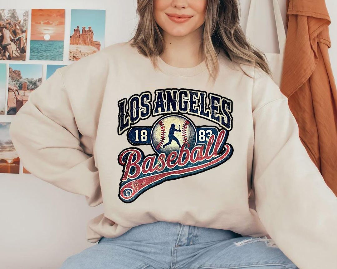Vintage Los Angeles Baseball Crewneck Sweatshirt Cozy LA Baseball ...
