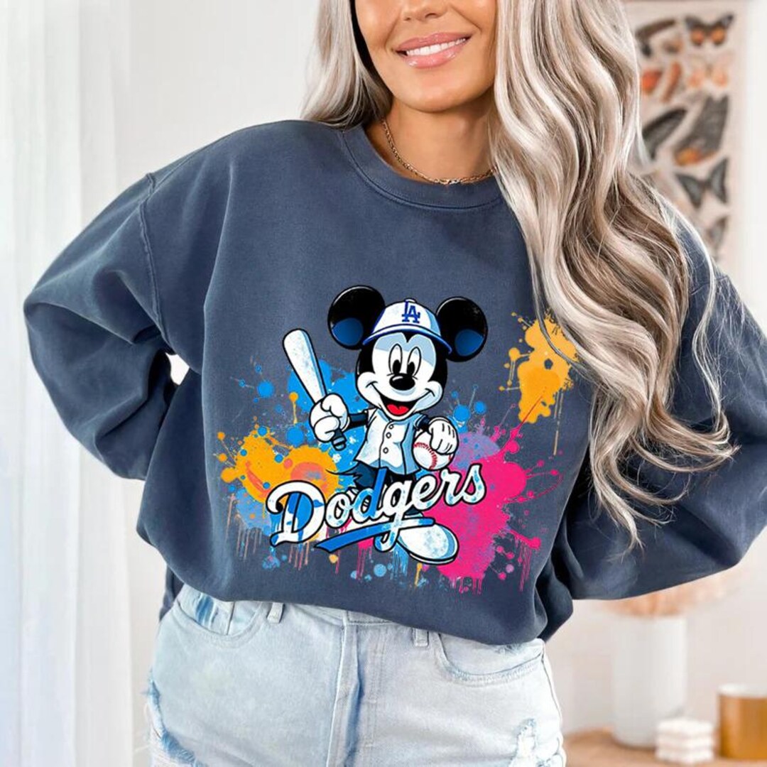 LA Dodgers X Disney Mickey Mouse Sweatshirt Baseball Player, LA Dodgers ...