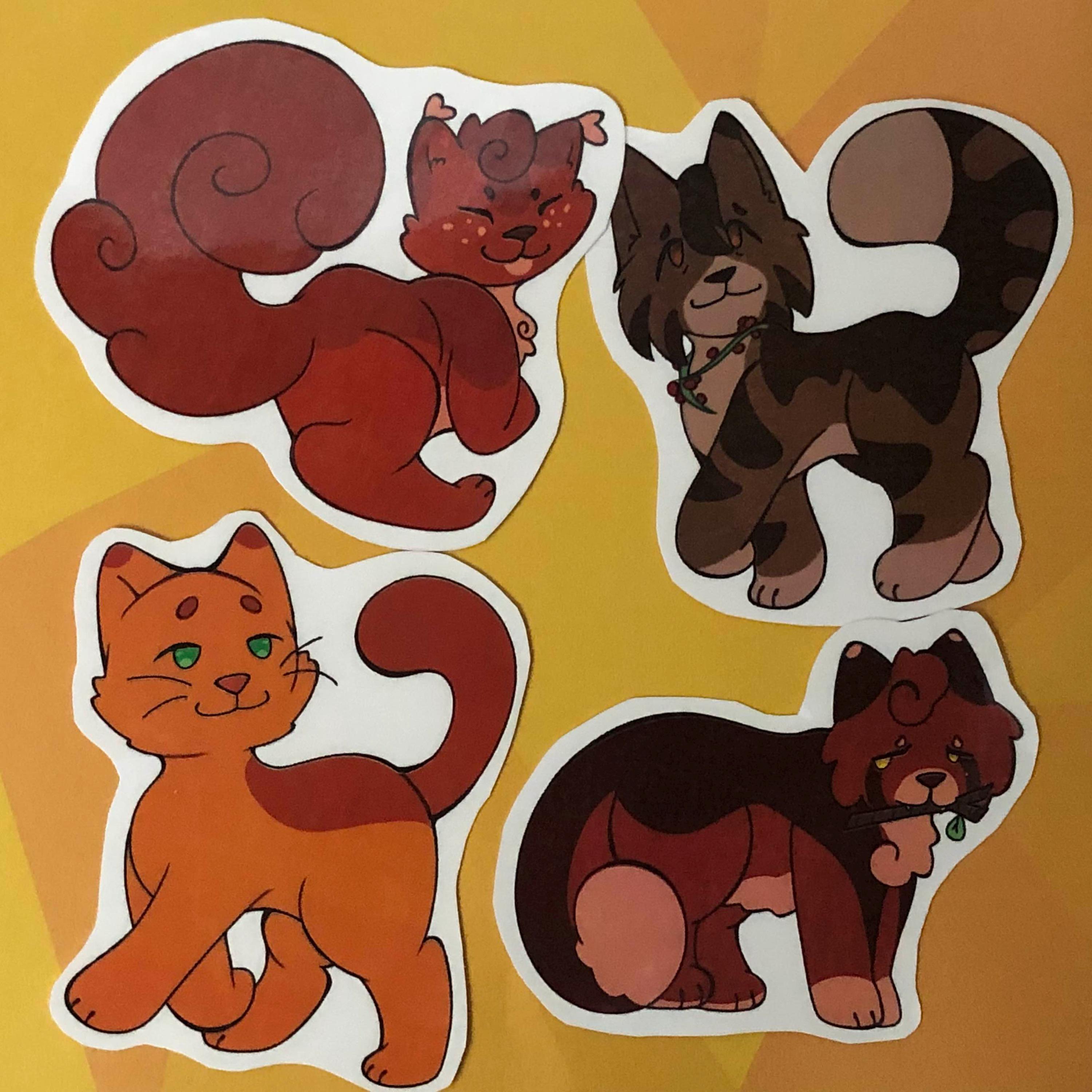 Warrior Cats Chibi Protagonist Stickers Set 1 firestar, Squirrelflight ...