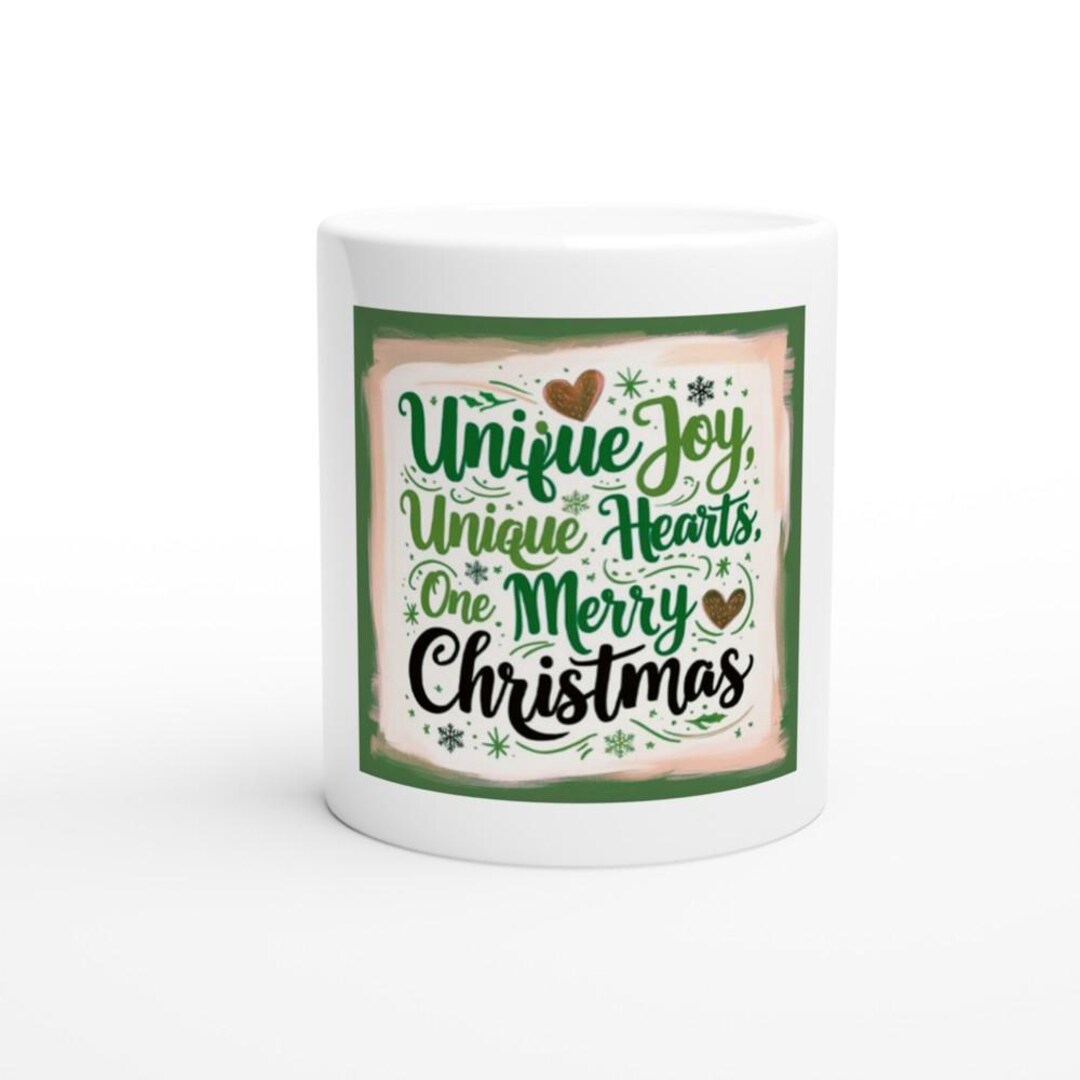 Unique Joy Unique Hearts One Merry Christmas Ceramic Mug - Etsy