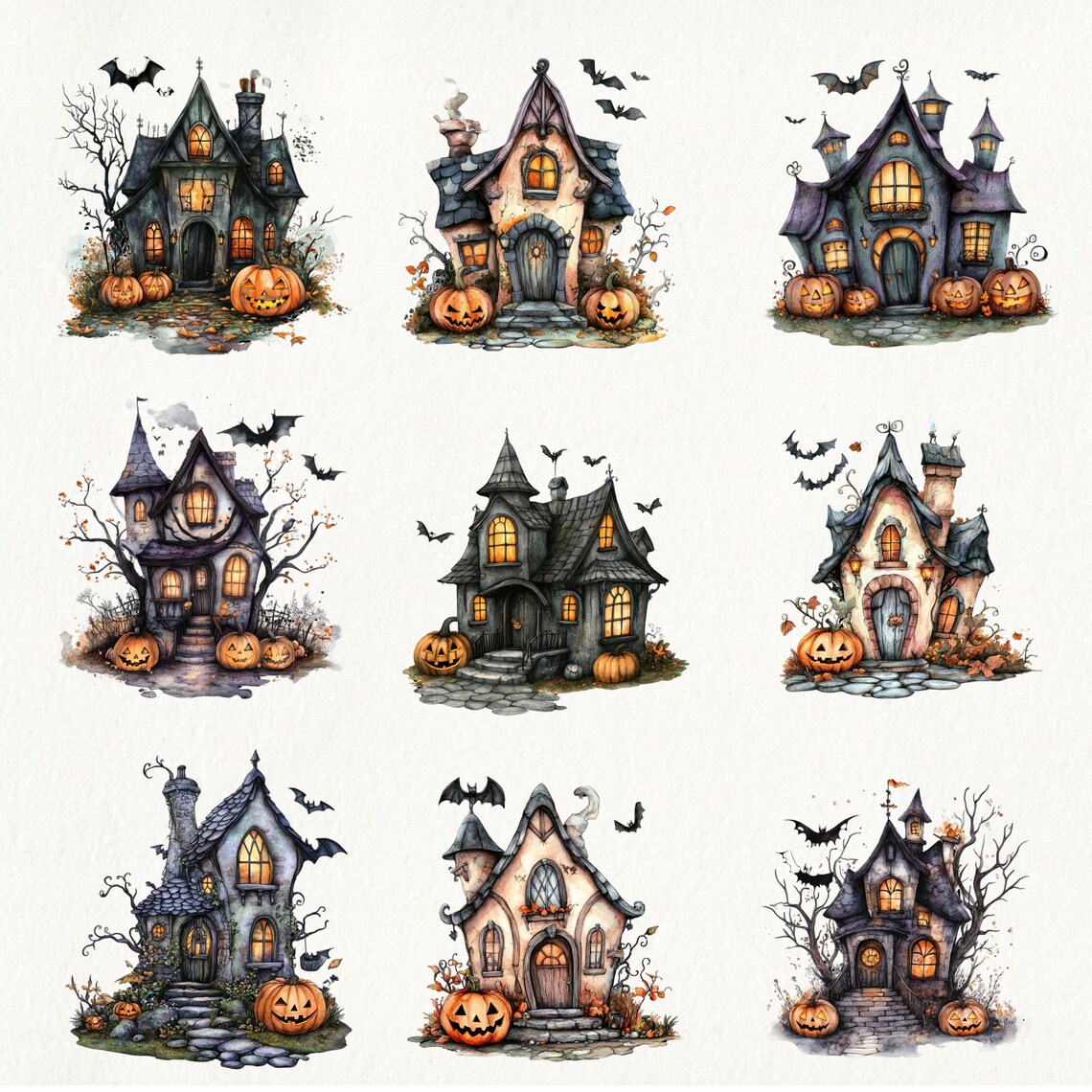 Dark Fairy Cottage Clipart, Witches Cottage, Halloween Themed, Haunted ...