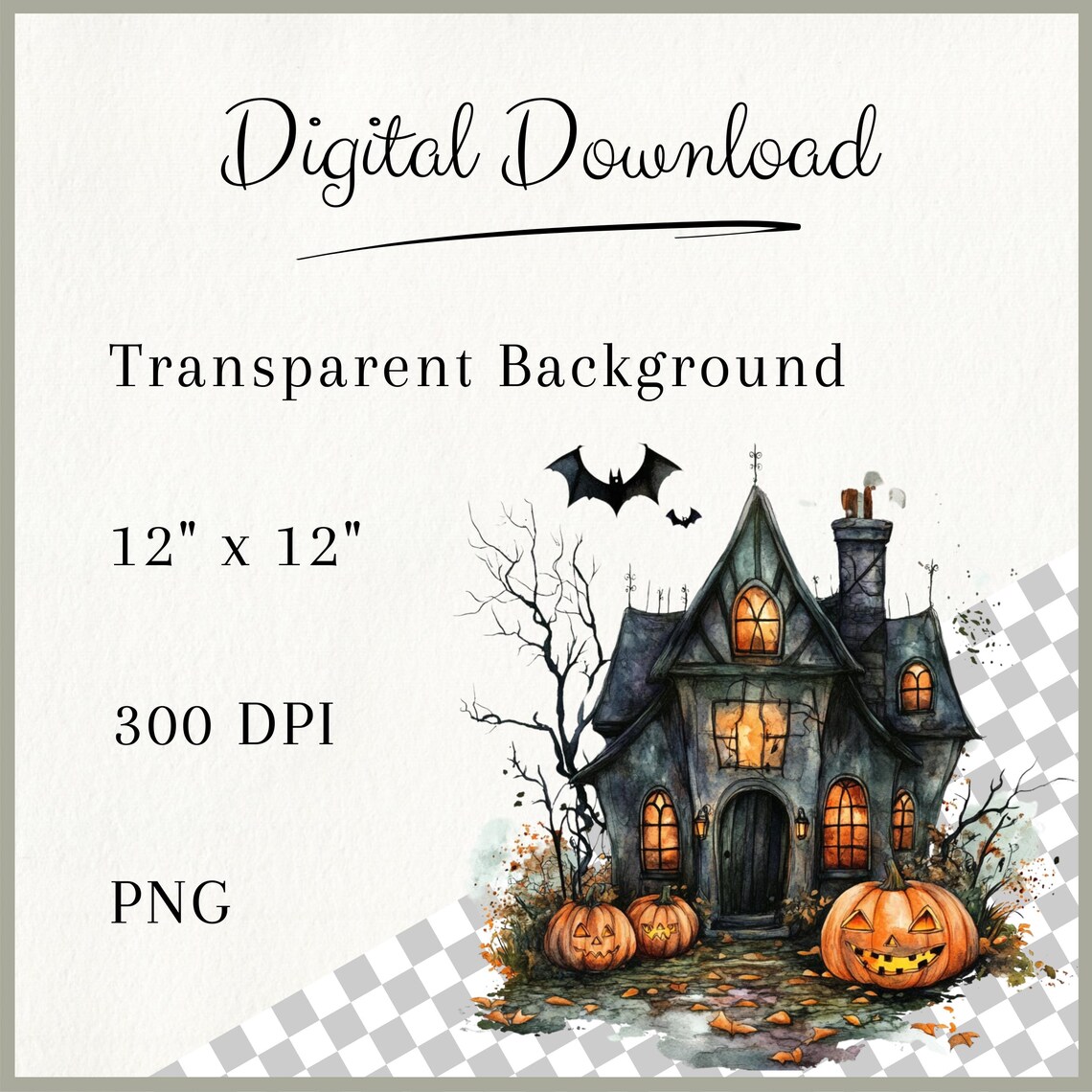 Dark Fairy Cottage Clipart, Witches Cottage, Halloween Themed, Haunted ...