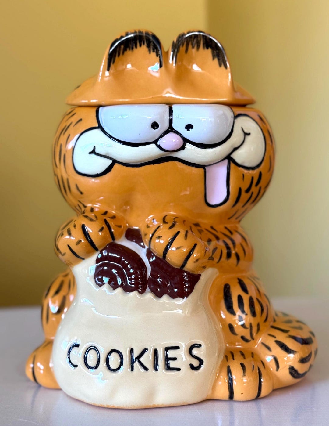 VINTAGE Collectible Unique Garfield Ceramic Cookie Jar (1985) - Etsy