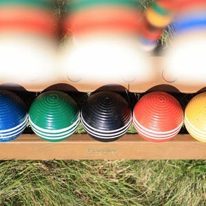 VINTAGE Forster Croquet 6 Player Set Wood Croquet Set With Rolling Cart ...