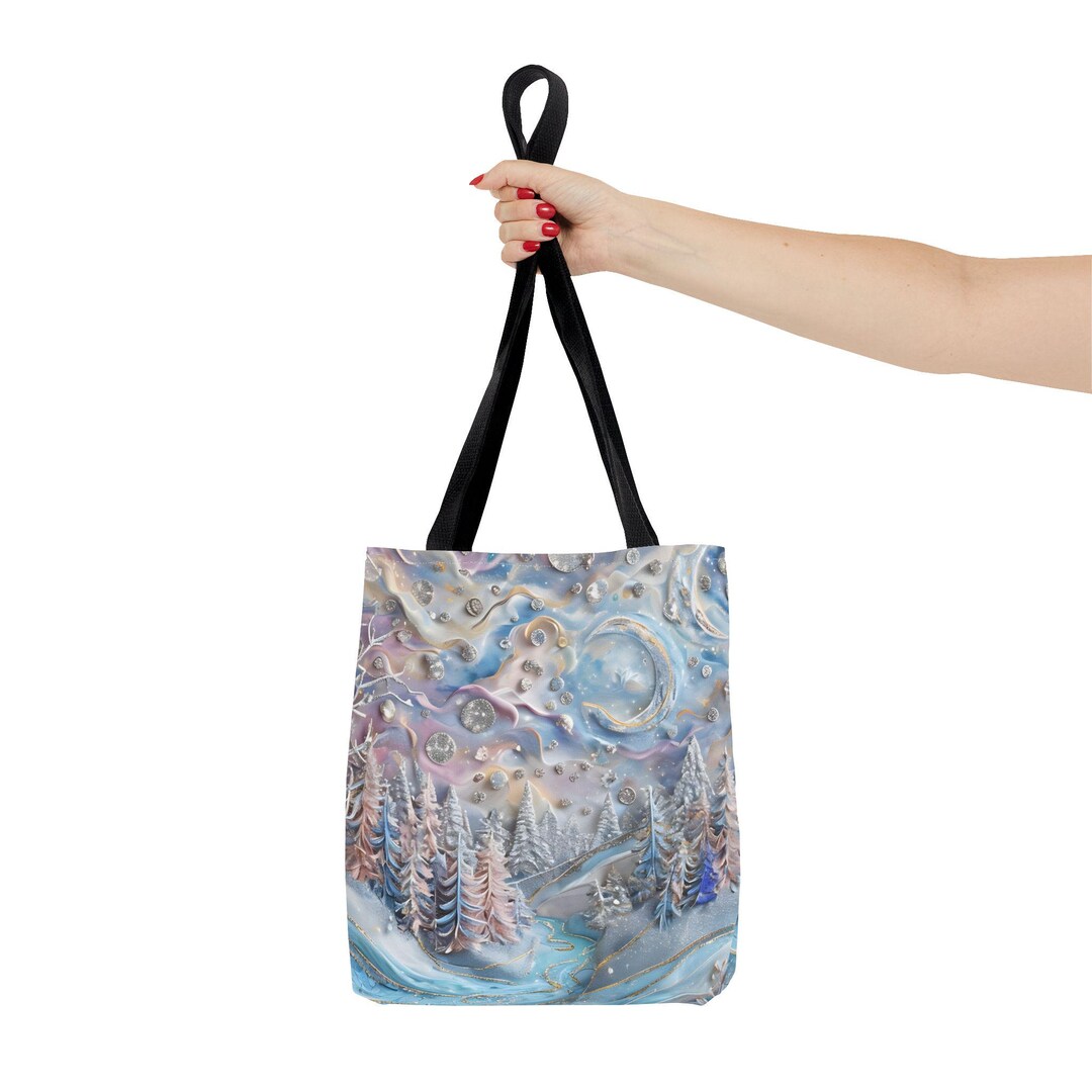Winter Wonderland Tote Bag, Snowy Tote Bag, Light Winter Tote ...