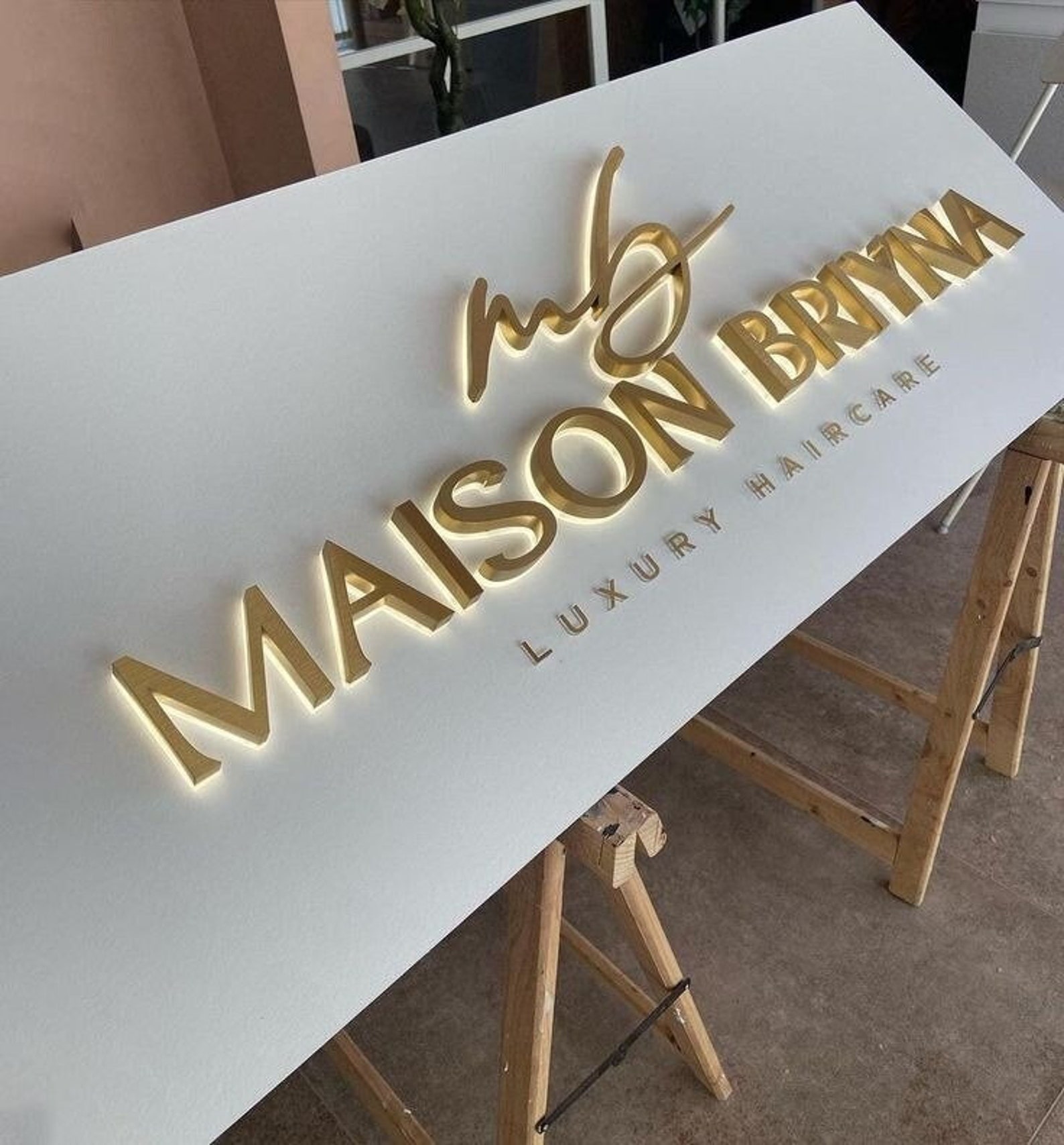 Backlit Business Sign, Halolit Logo Sign, Metal Lit Signs for Business ...