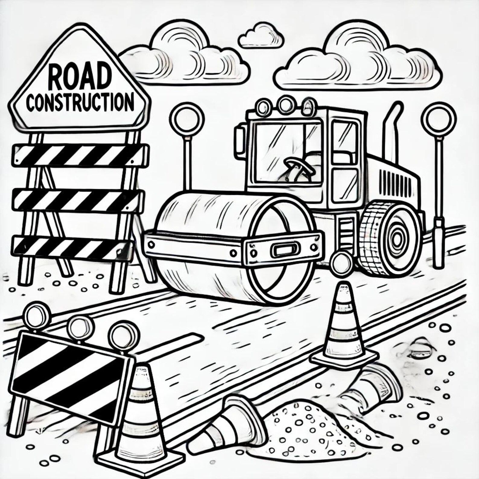Kids Construction Site Coloring Book | Construction Site Coloring Book ...