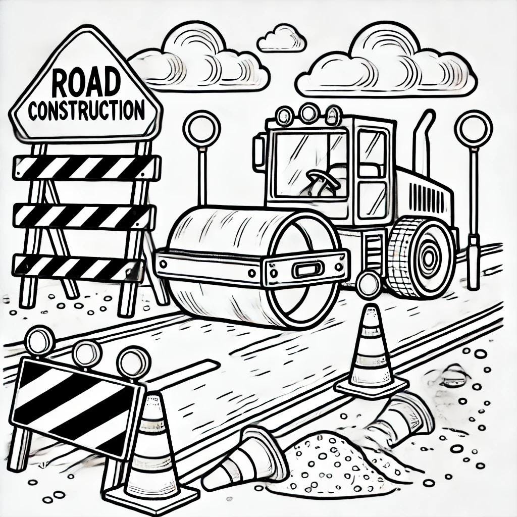 Kids Construction Site Coloring Book | Construction Site Coloring Book ...