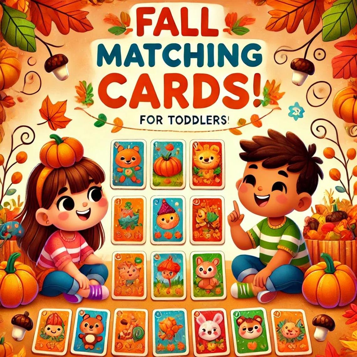 Printable Fall Matching Game, Fall Memory Game, Fall Preschool Activity ...