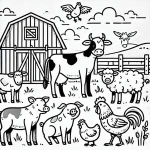 My Farm Animal Coloring Book - Kids Coloring Book - Animal Coloring ...