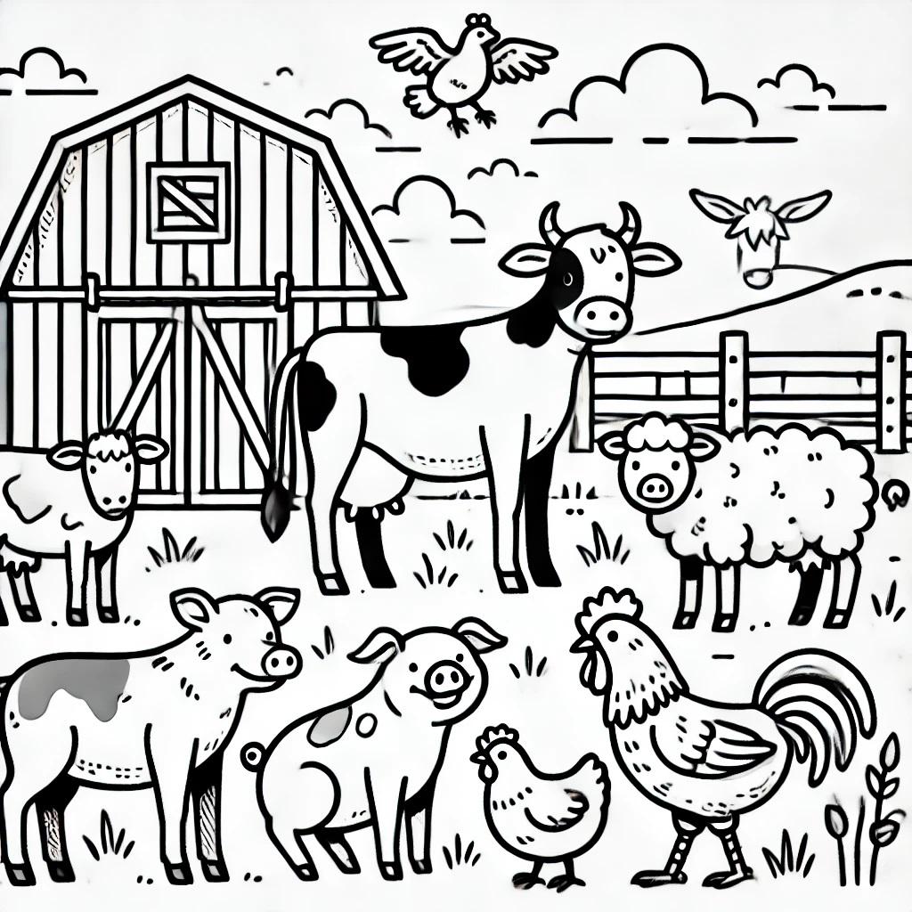 My Farm Animal Coloring Book - Kids Coloring Book - Animal Coloring ...