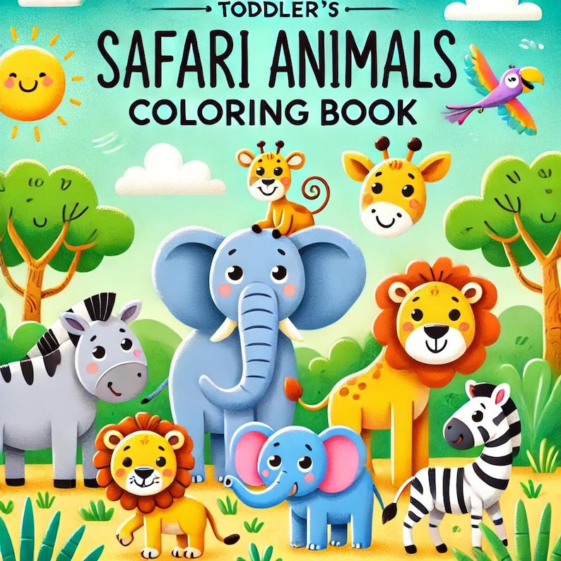 Safari Animals Coloring Book for Toddlers | Animal Coloring Book | Kids ...