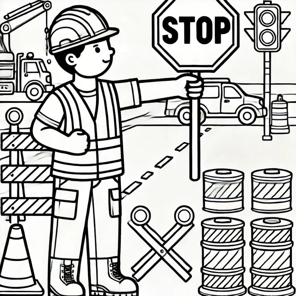 Kids Construction Site Coloring Book | Construction Site Coloring Book ...