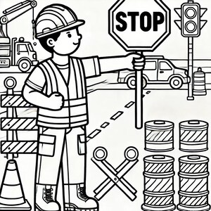 Kids Construction Site Coloring Book | Construction Site Coloring Book ...