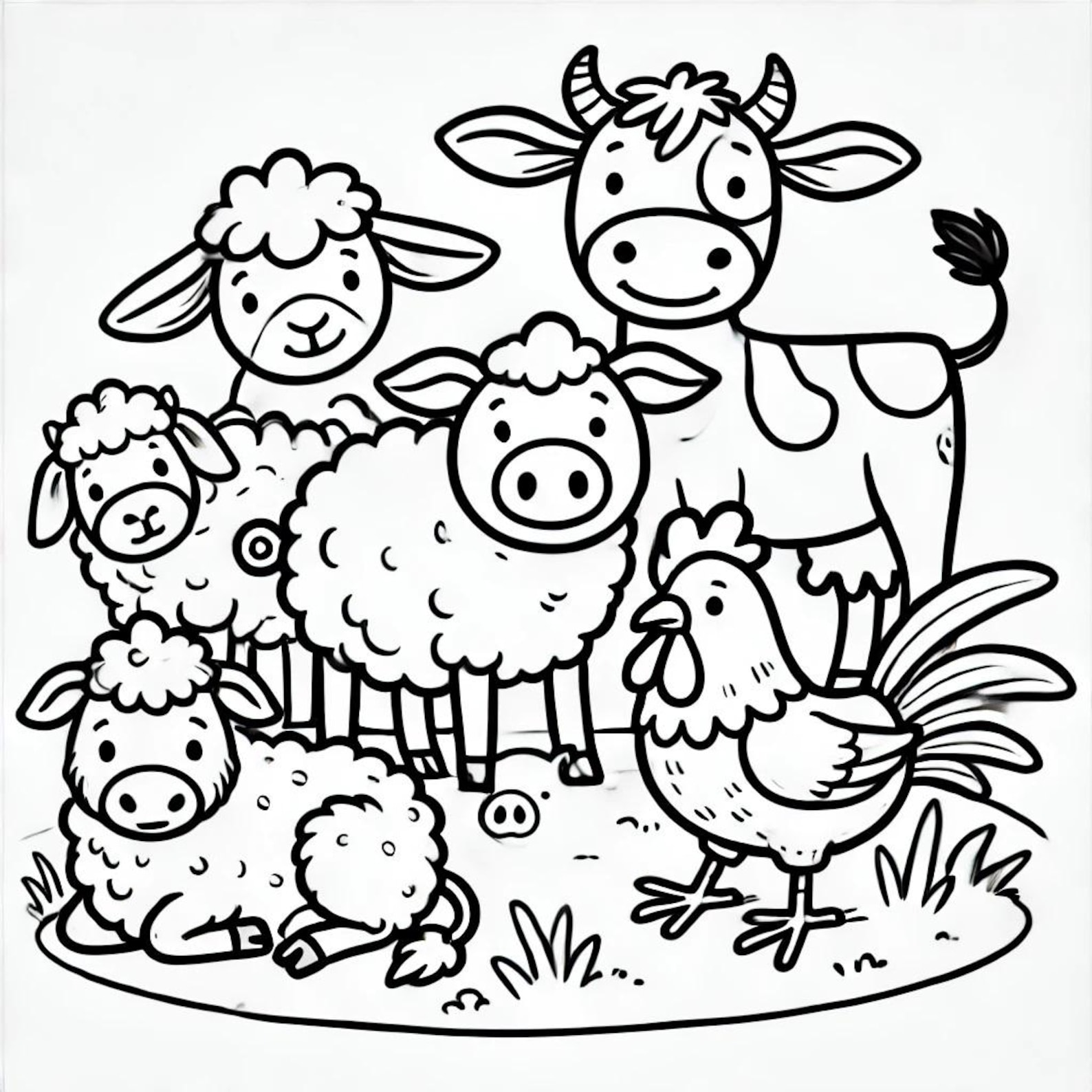 My Farm Animal Coloring Book - Kids Coloring Book - Animal Coloring ...