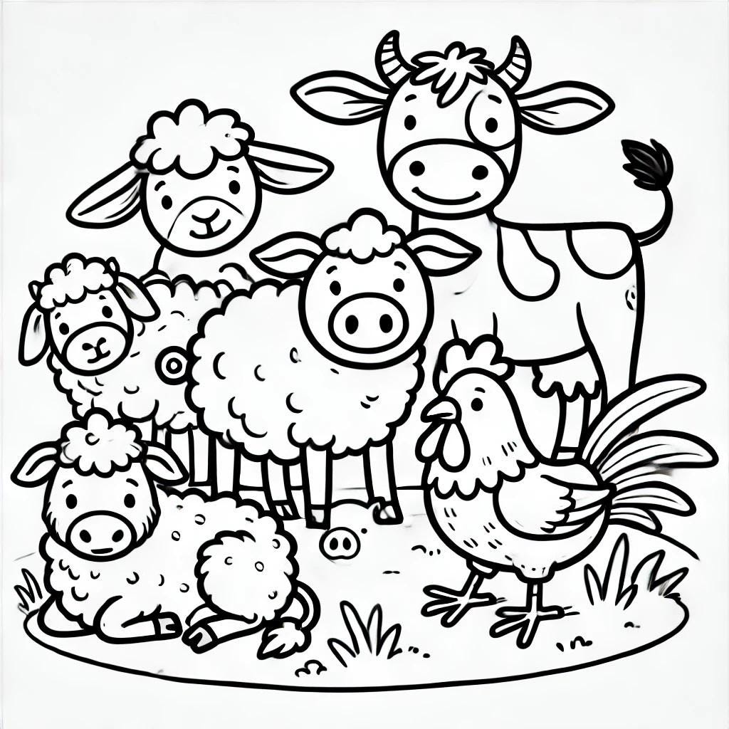 My Farm Animal Coloring Book - Kids Coloring Book - Animal Coloring ...