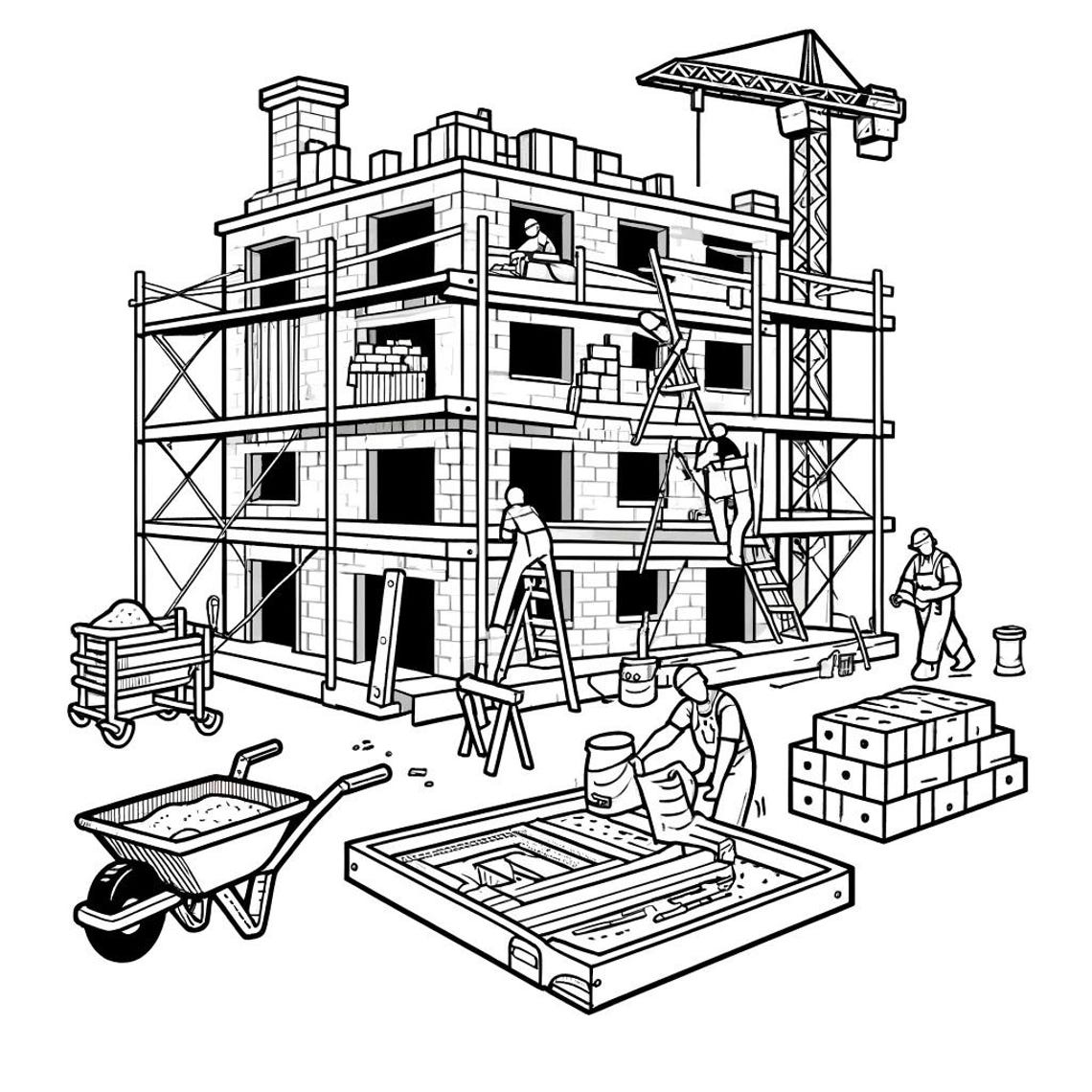 Kids Construction Site Coloring Book | Construction Site Coloring Book ...