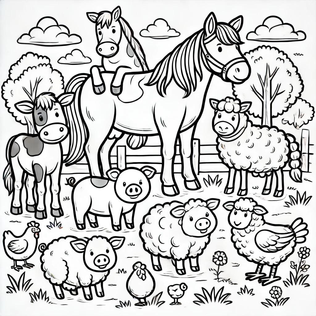 My Farm Animal Coloring Book - Kids Coloring Book - Animal Coloring ...