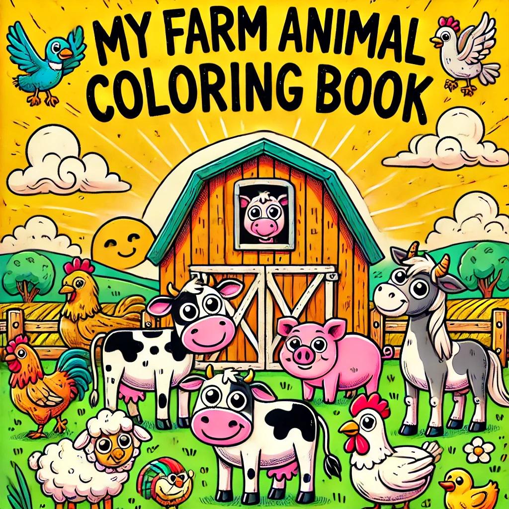 My Farm Animal Coloring Book - Kids Coloring Book - Animal Coloring ...
