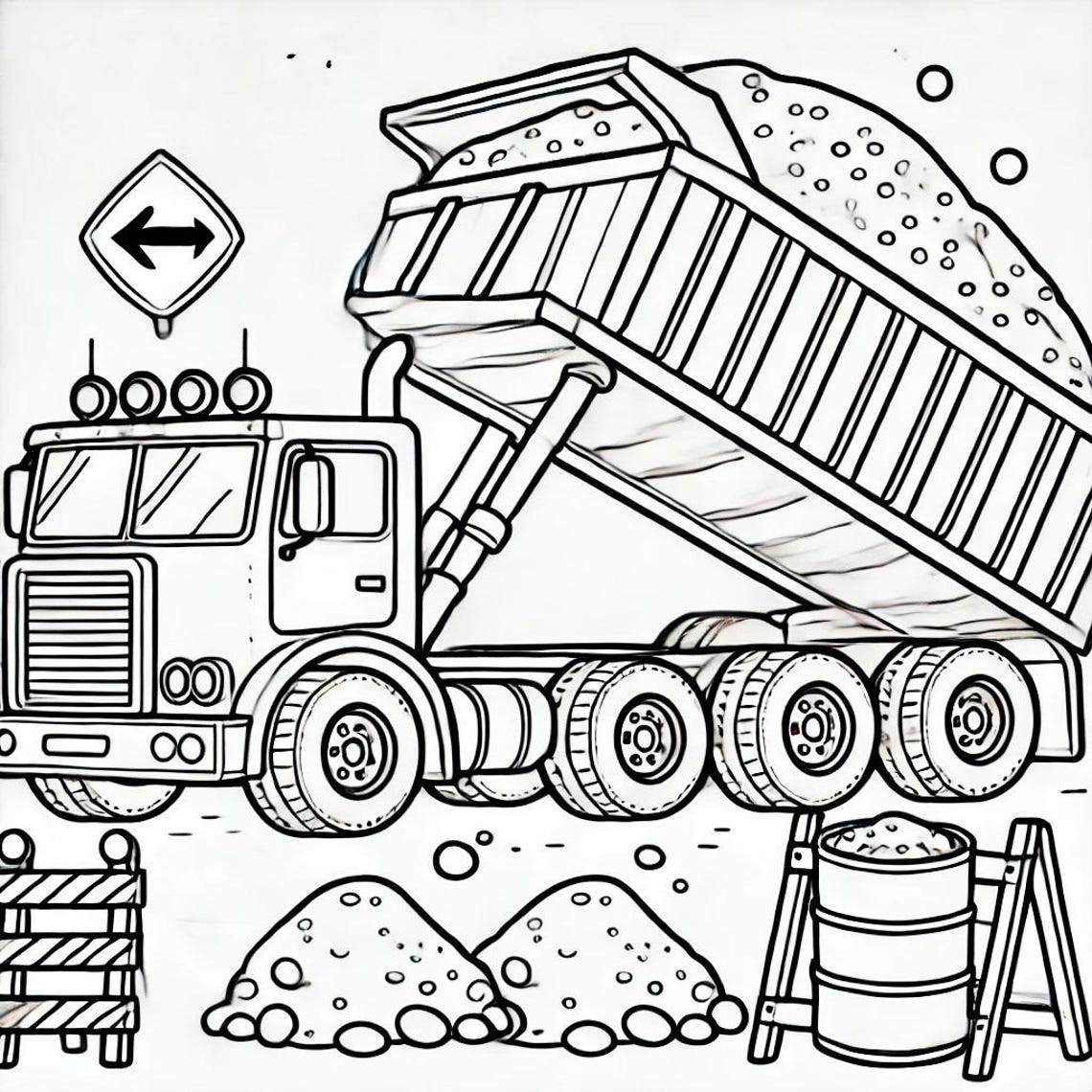 Kids Construction Site Coloring Book | Construction Site Coloring Book ...