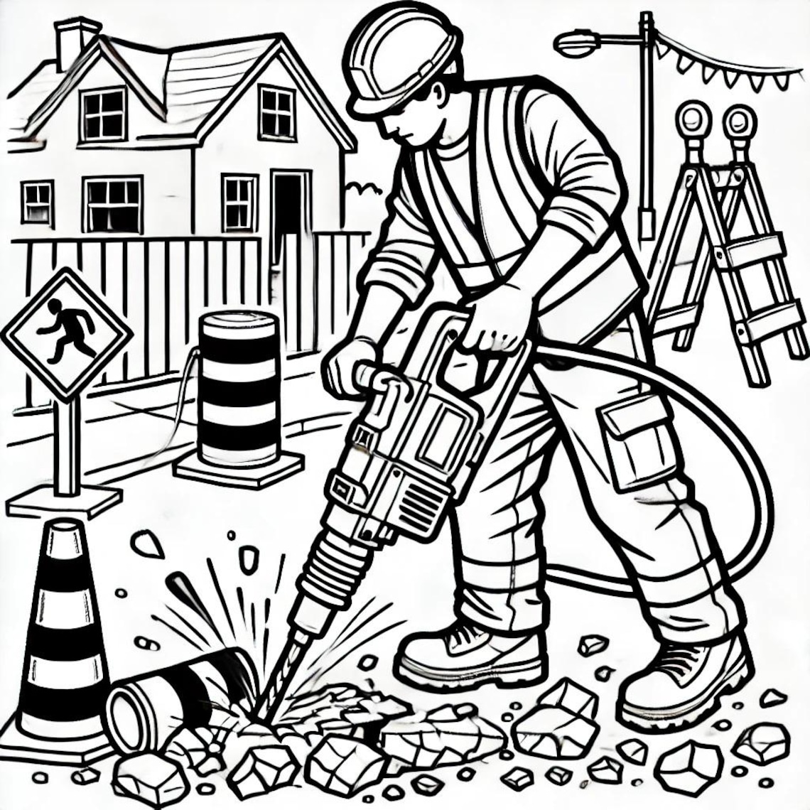 Kids Construction Site Coloring Book | Construction Site Coloring Book ...