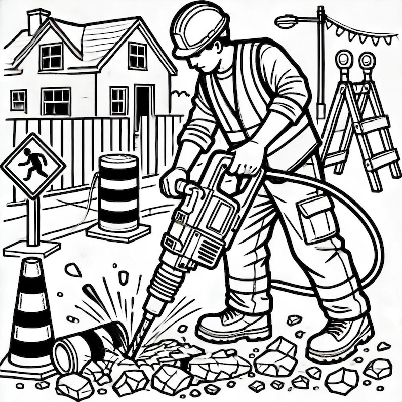 Kids Construction Site Coloring Book | Construction Site Coloring Book ...