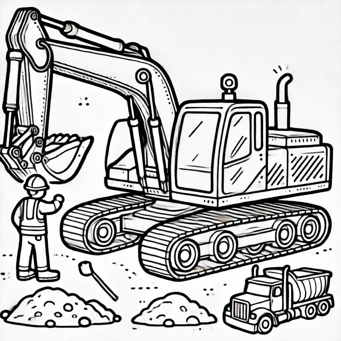 Kids Construction Site Coloring Book | Construction Site Coloring Book ...