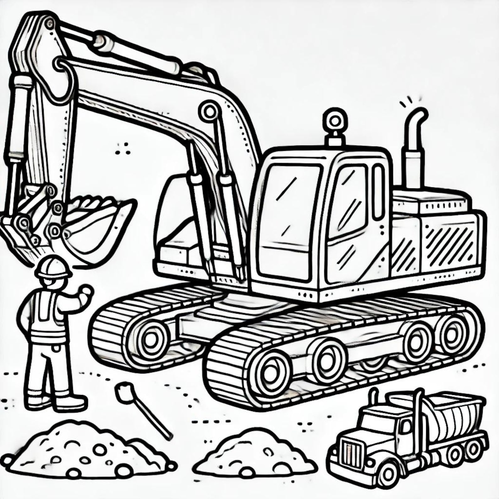 Kids Construction Site Coloring Book | Construction Site Coloring Book ...