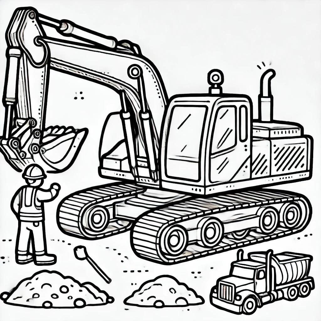 Kids Construction Site Coloring Book | Construction Site Coloring Book ...