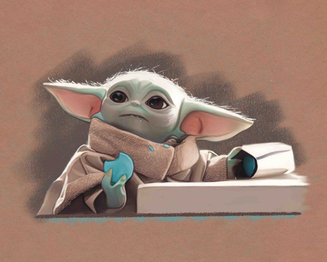 GROGU COOKIES 8x10 Art Print Funny Baby Yoda Illustration Poster Fine ...