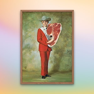 Glamorous Miss Beef ART PRINT - Funny Retro Collage - Fine Art Giclee ...
