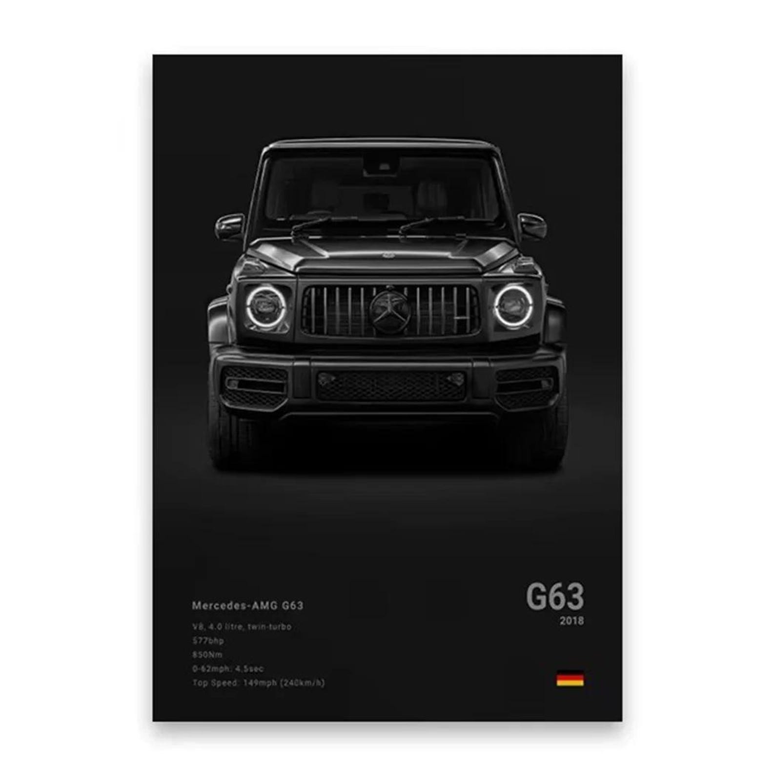 Famous Cars 918 GT3 G63 STO SLS Canvas Wall Art Print Poster Modern ...