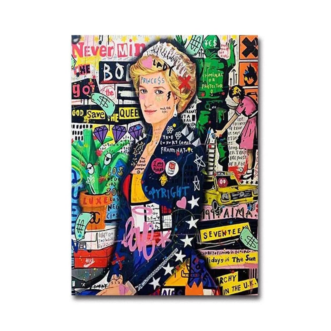Pop Art Street Graffiti Style Wall Poster Tyson Mona Lisa Modern Bar ...